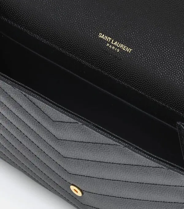 Saint Laurent Cassandre Matelasse Leather Clutch - Black