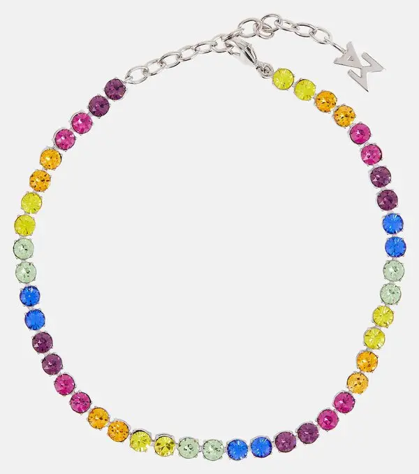 Amina Muaddi Tennis Crystal Anklet - Multicoloured