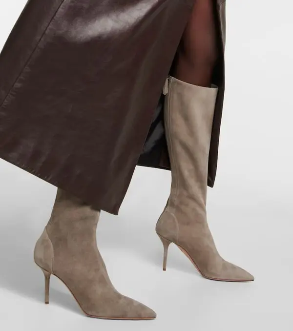 AQUAZZURA Saint Honore 85 Suede Boots