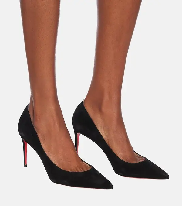 CHRISTIAN LOUBOUTIN Kate 85 Suede Pumps - Black