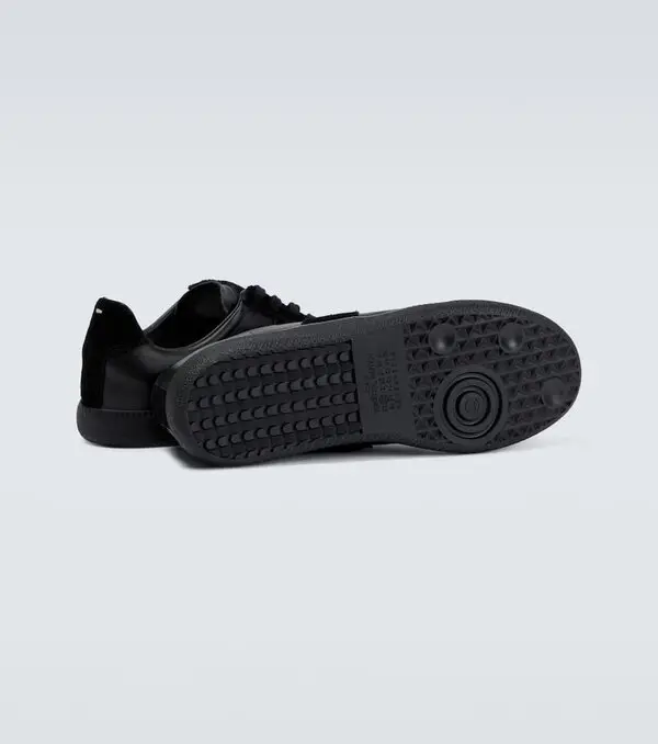 MAISON MARGIELA Replica Leather And Suede Sneakers - Black