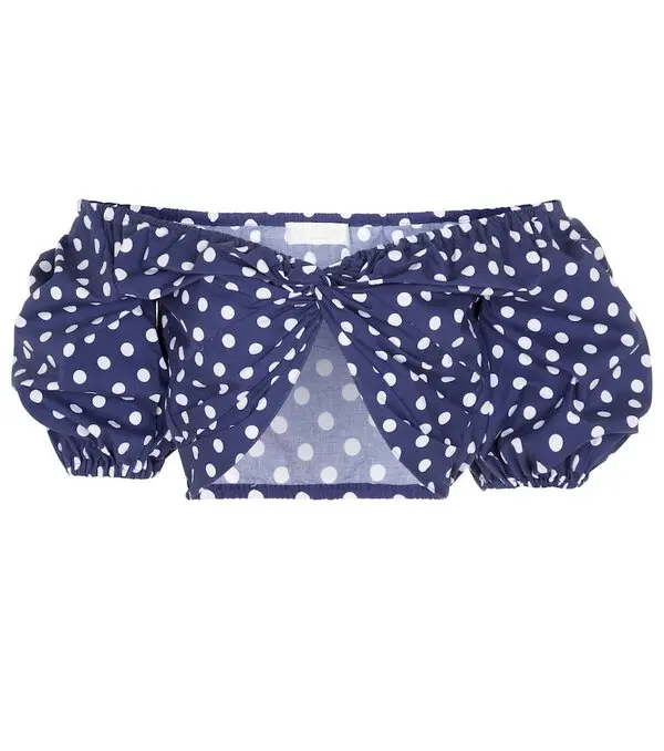Caroline Constas Rhys Polka-dot Crop Top