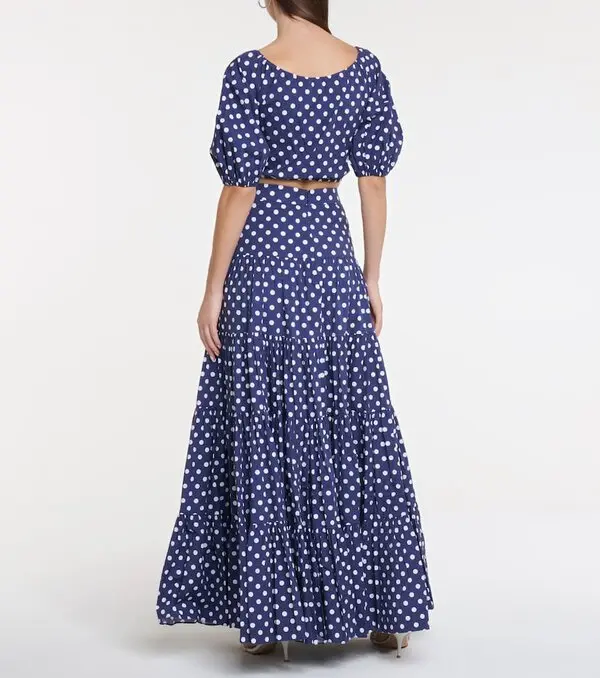 Caroline Constas Rhys Polka-dot Crop Top