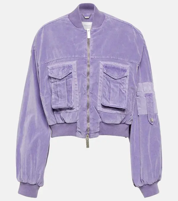 Blumarine Velvet Bomber Jacket - Purple