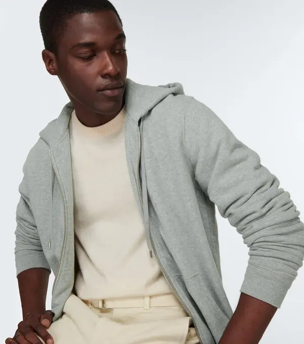 Sunspel Cotton-jersey Hooded Sweatshirt