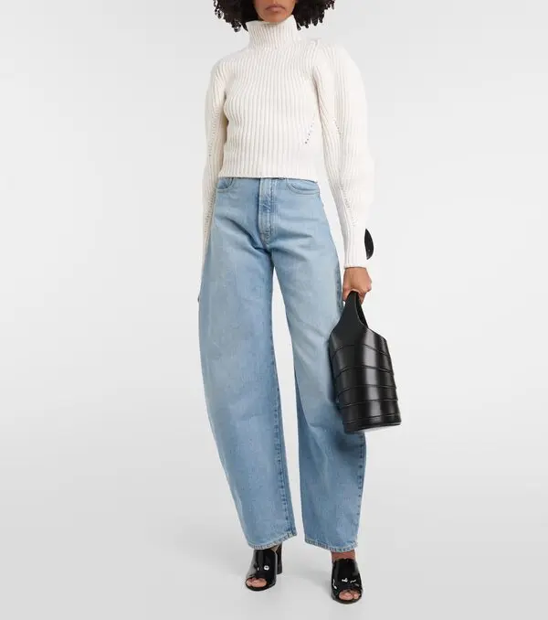 Alaïa Ribbed-knit Wool-blend Sweater