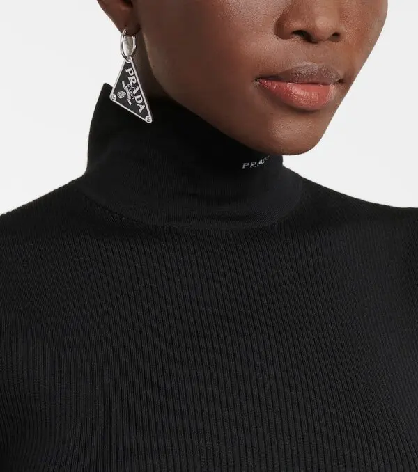 Prada Logo Hoop Earring