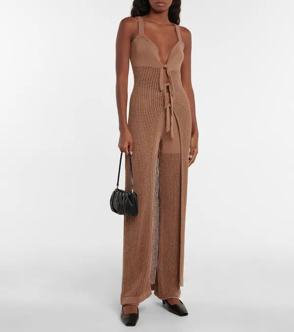 Nanushka Kaela High-rise Crocheted Flared Trousers