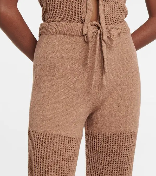 Nanushka Kaela High-rise Crocheted Flared Trousers