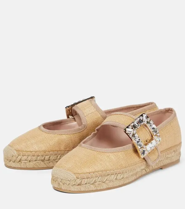 ROGER VIVIER Embellished Canvas Espadrilles