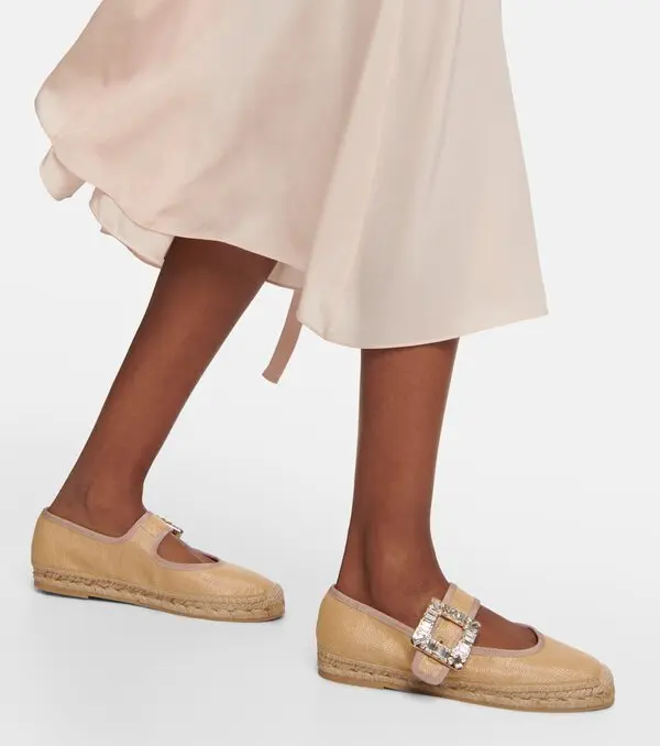 ROGER VIVIER Embellished Canvas Espadrilles