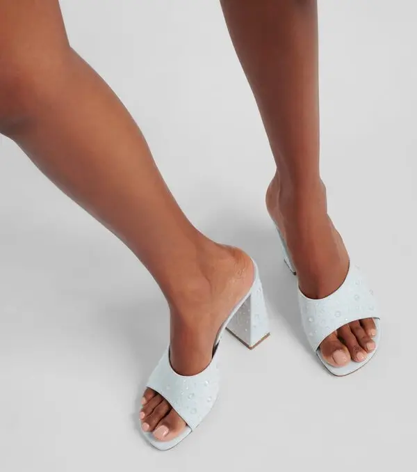 Amina Muaddi Brigitte Mules - Blue