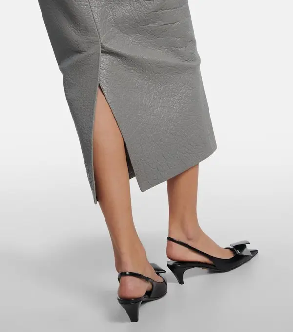 Prada High-rise Leather Pencil Skirt
