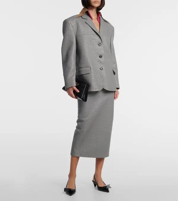 Prada High-rise Leather Pencil Skirt