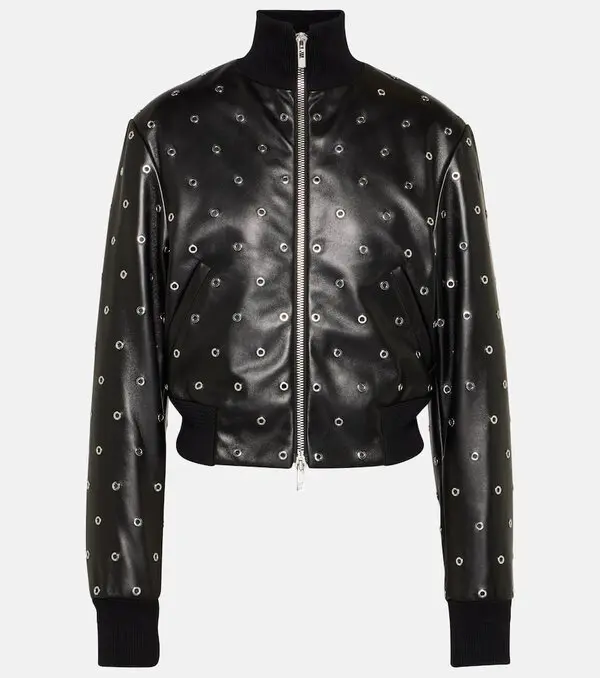 Alaïa Studded Leather Bomber Jacket