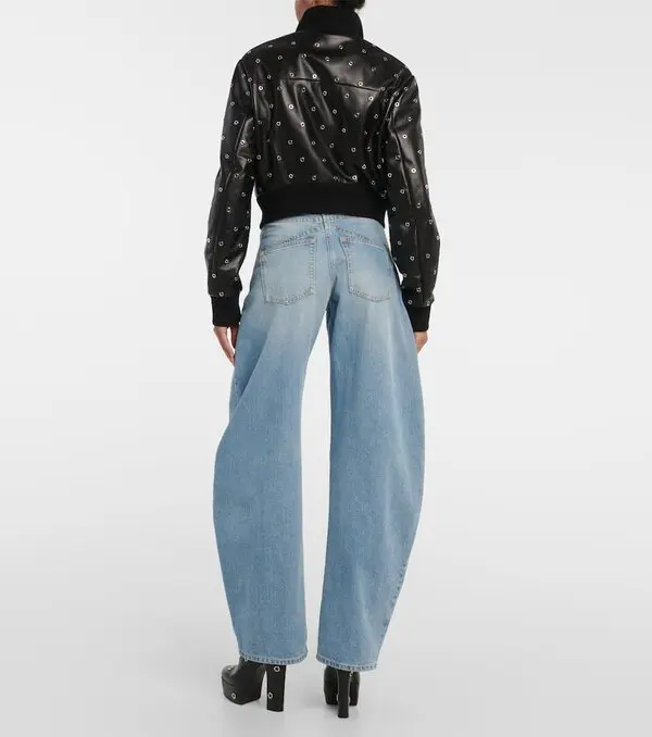 Alaïa Studded Leather Bomber Jacket