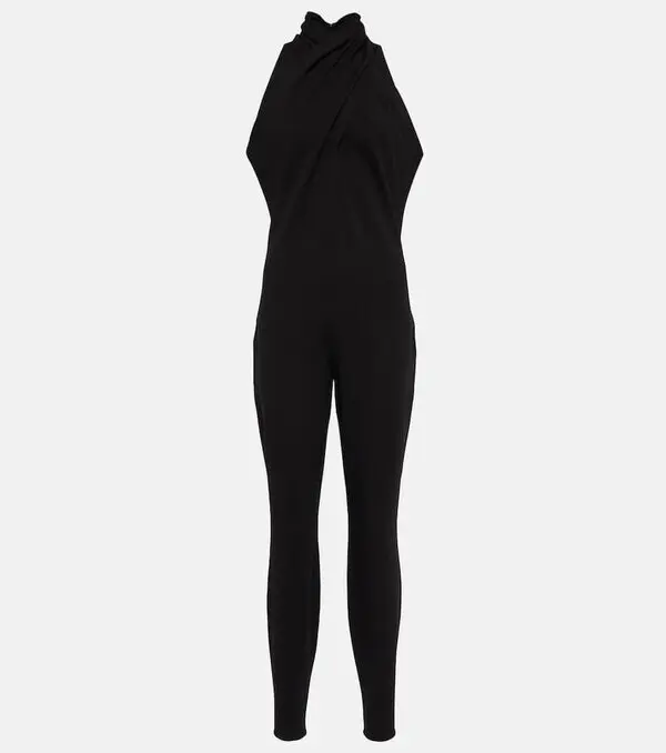 Alaïa Halterneck Crepe Jumpsuit - Black