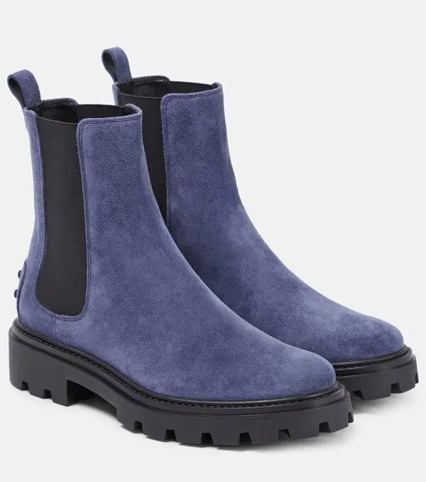 TOD'S Suede Chelsea Boots - Blue