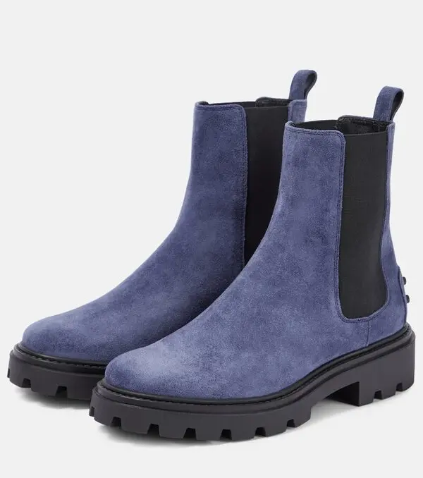 TOD'S Suede Chelsea Boots - Blue