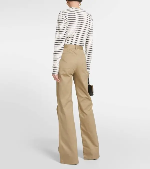 NILI LOTAN Quentin High-rise Flared Pants - Beige