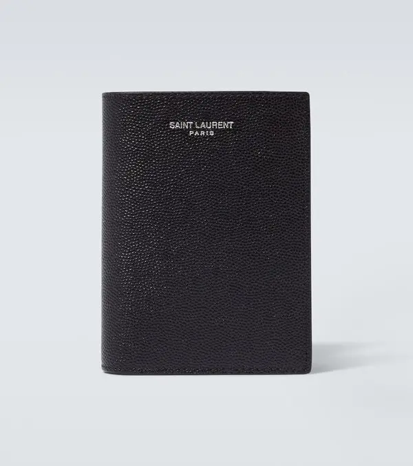 Saint Laurent Logo Leather Wallet - Black