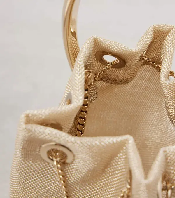 JIMMY CHOO Bon Bon Small Mesh Bucket Bag