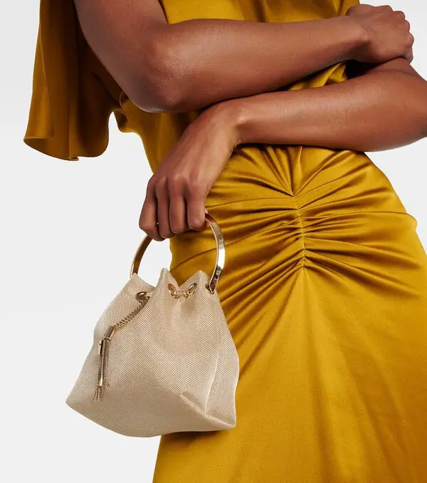 JIMMY CHOO Bon Bon Small Mesh Bucket Bag