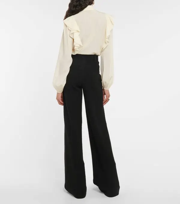 Chloé High-rise Flared Virgin Wool Pants