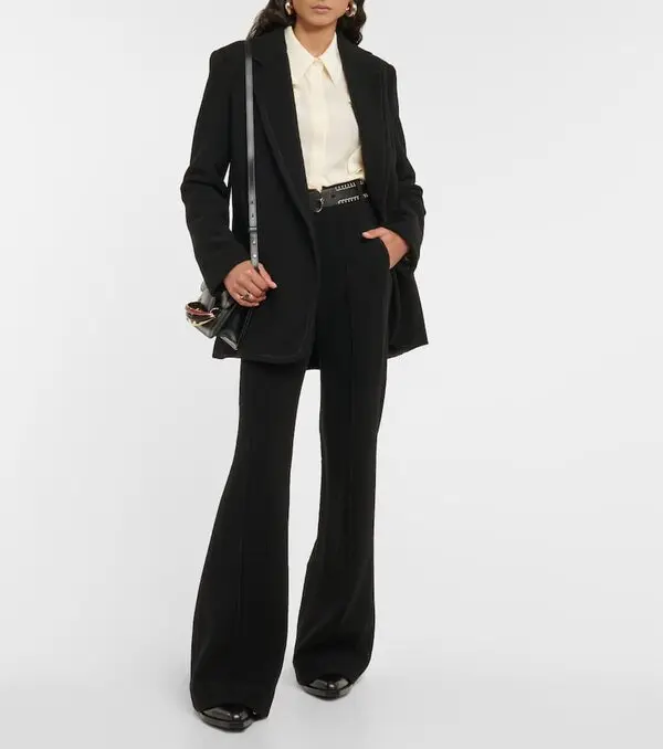 Chloé High-rise Flared Virgin Wool Pants