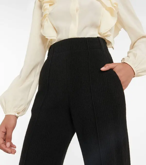 Chloé High-rise Flared Virgin Wool Pants