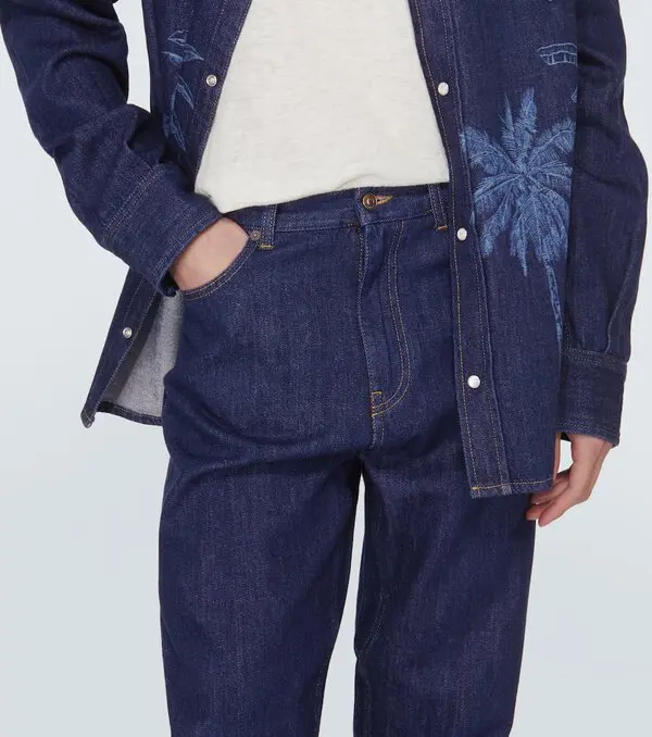 Alanui Jungle Printed Straight Jeans