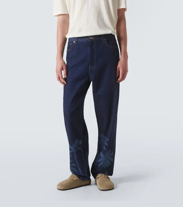Alanui Jungle Printed Straight Jeans