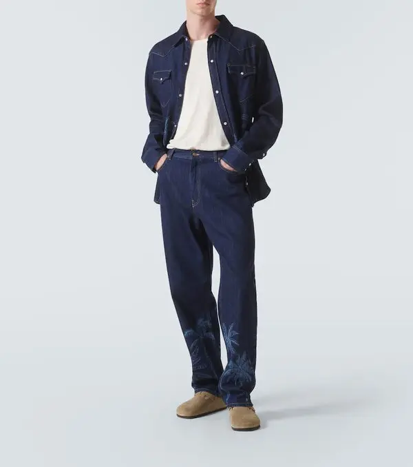 Alanui Jungle Printed Straight Jeans