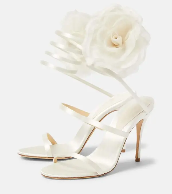 Magda Butrym Floral-applique Sandals - White