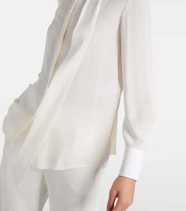 Valentino Garavani Tie-neck Silk Blouse - White