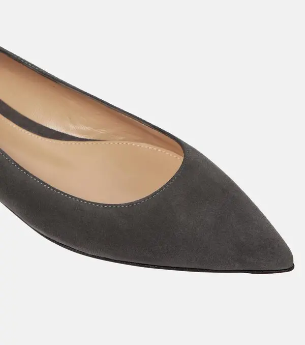 GIANVITO ROSSI Suede Ballet Flats - Grey