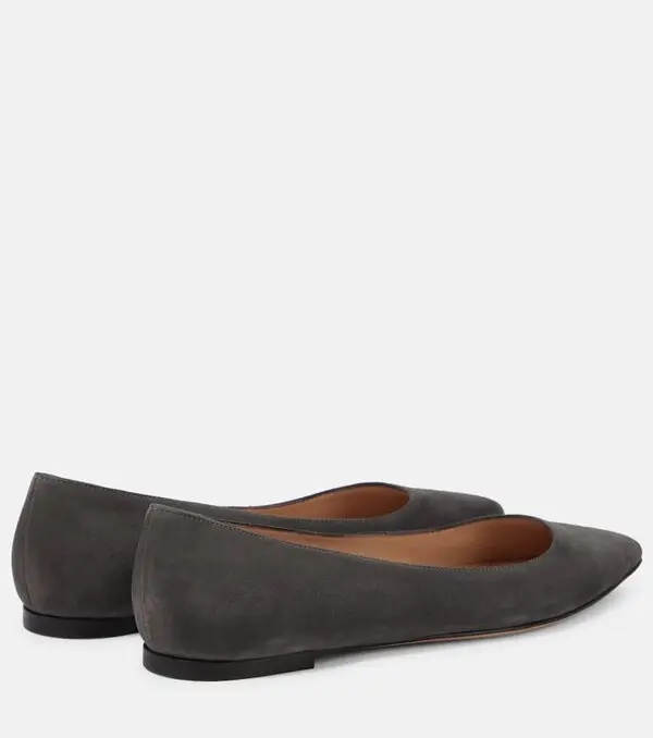 GIANVITO ROSSI Suede Ballet Flats - Grey
