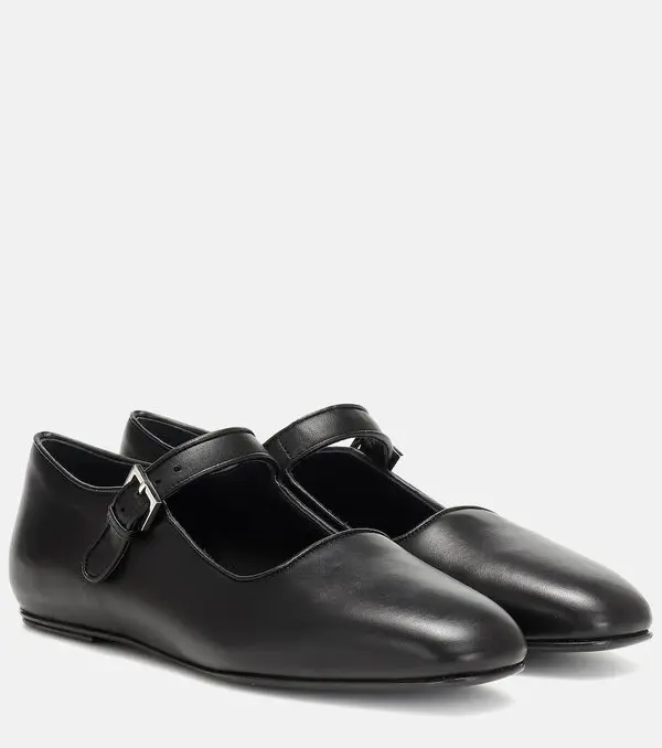 THE ROW Ava Leather Ballet Flats