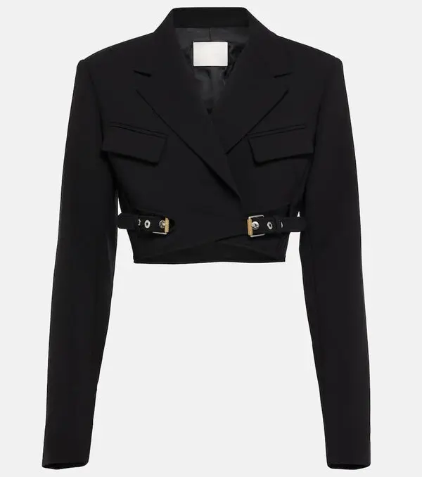 DION LEE Interlock Belted Cropped Blazer