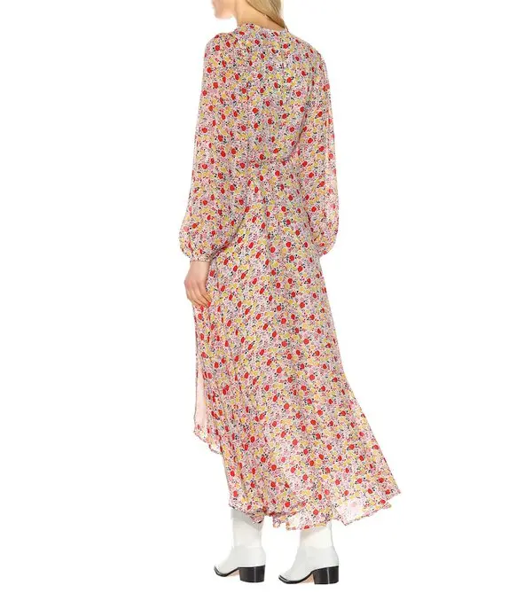 GANNI Floral Georgette Wrap Dress