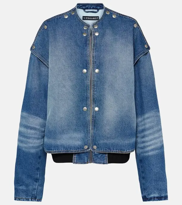 Y/project Snap Off Denim Bomber Jacket
