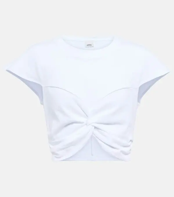 Isabel Marant Étoile Zineae Cotton Jersey Cropped Top - White