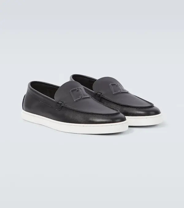 CHRISTIAN LOUBOUTIN Varsiboat Leather Loafers