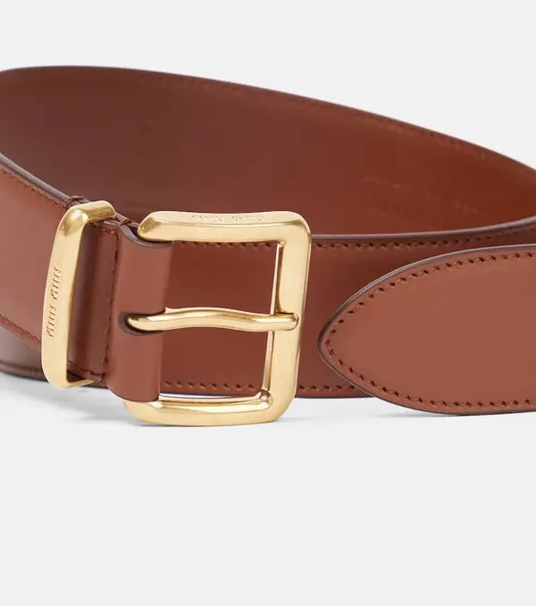 Miu Miu Leather Belt - Brown