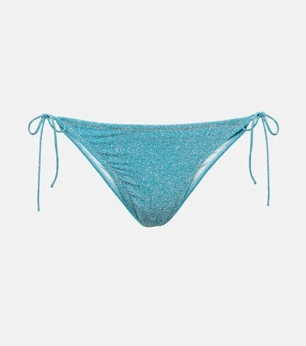 REINA OLGA Miami Lurex® Bikini Bottom - Blue