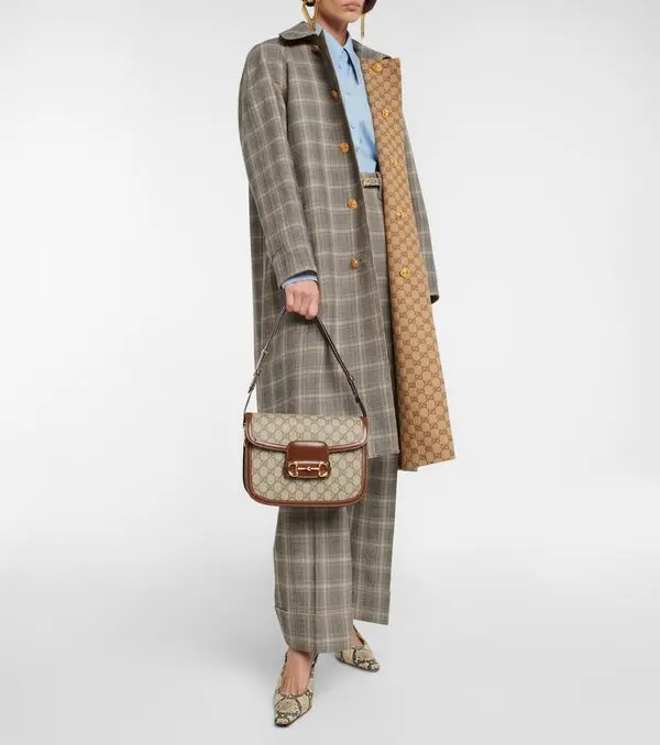 Gucci Horsebit 1955 Gg Shoulder Bag - Brown