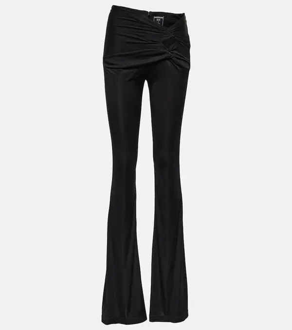 Versace X Dua Lipa Gathered Jersey Flared Pants