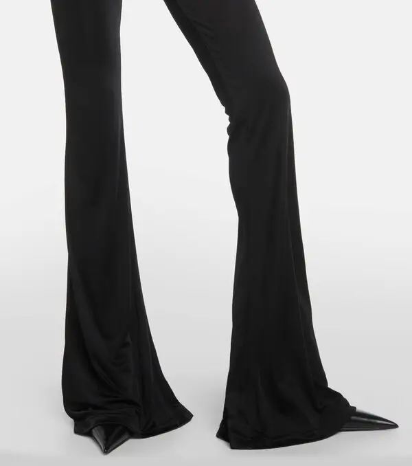 Versace X Dua Lipa Gathered Jersey Flared Pants