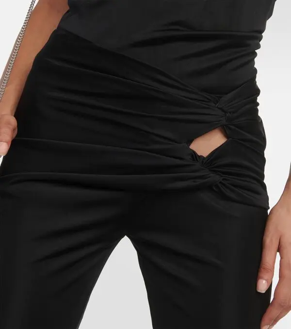 Versace X Dua Lipa Gathered Jersey Flared Pants