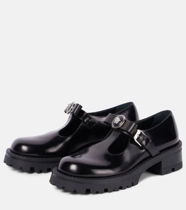 Versace Ribbon Leather Flats